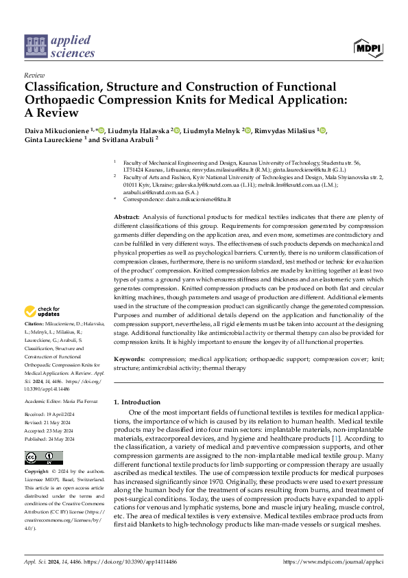 (PDF) Classification, Structure and Construction of Functional Orthopaedic Compression Knits for ...