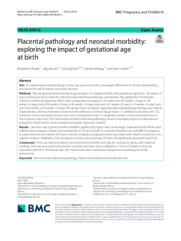 (PDF) Placental pathology and neonatal morbidity: exploring the impact ...