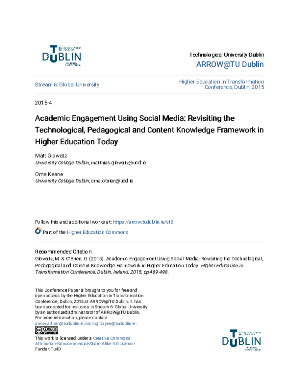 (PDF) Academic Engagement using Social Media: Revisiting the ...
