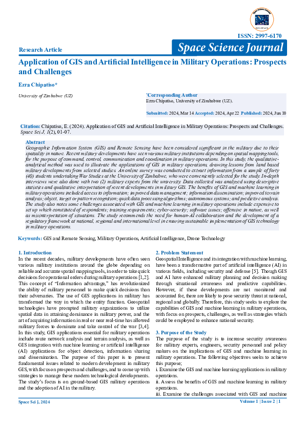 (PDF) Application of GIS and Artificial Intelligence in Military ...
