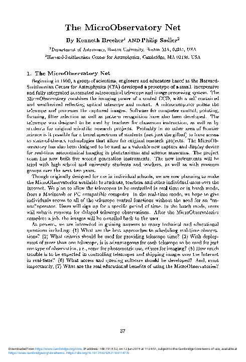(PDF) The MicroObservatory Net