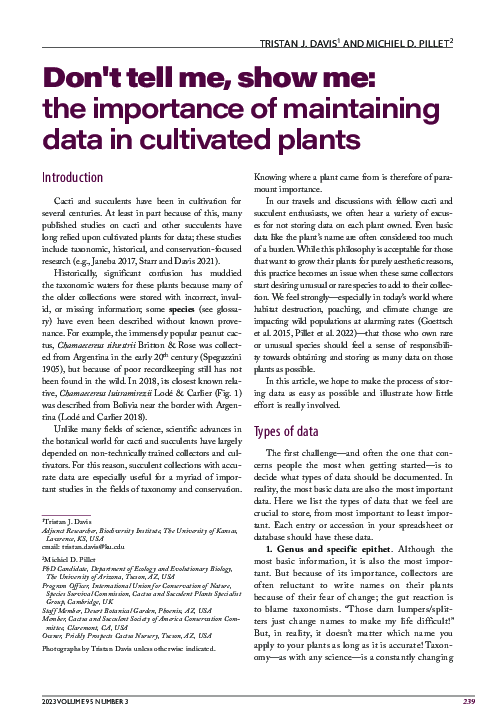 (PDF) Don't Tell Me, Show Me: The Importance of Maintaining Data in ...