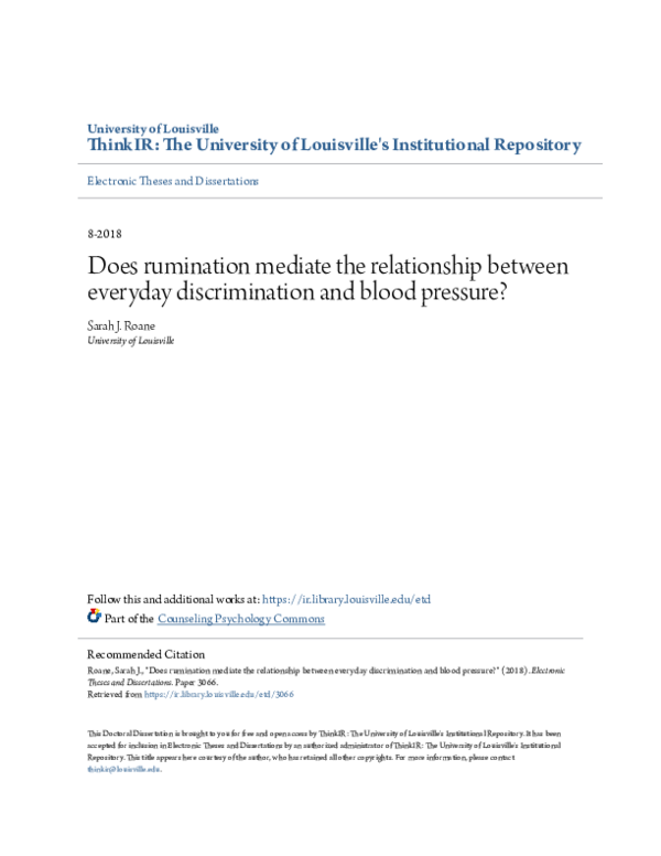 (PDF) Does rumination mediate the relationship between emotion regulation ability and ...