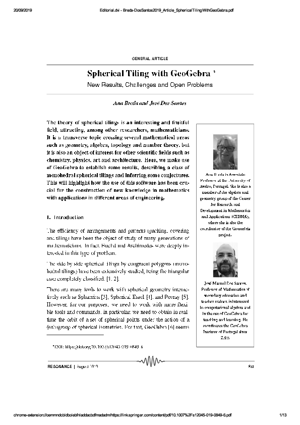 (PDF) Spherical Tiling with GeoGebra