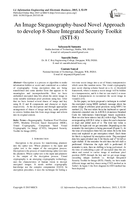 (PDF) An Image Steganography-based Novel Approach to develop 8-Share Integrated Security Toolkit ...