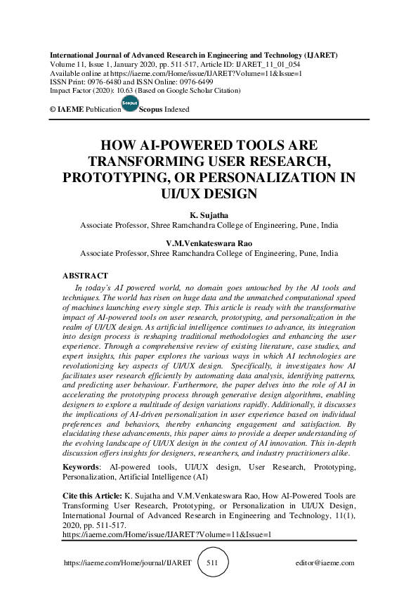 (PDF) HOW AI-POWERED TOOLS ARE TRANSFORMING USER RESEARCH, PROTOTYPING, OR PERSONALIZATION IN UI ...