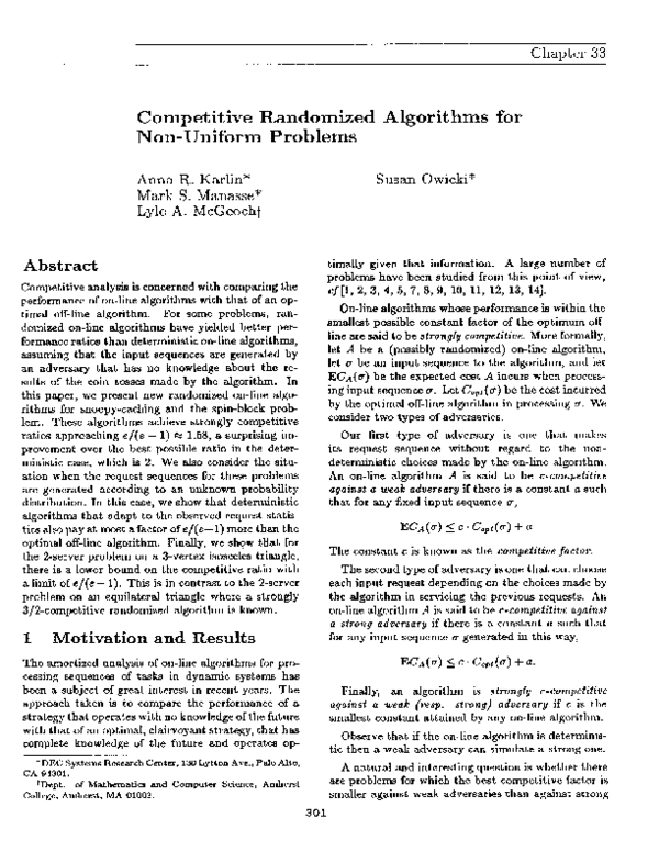 (PDF) Competitive randomized algorithms for non-uniform problems