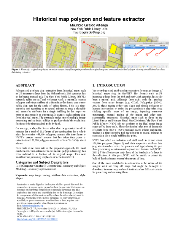 (PDF) Historical map polygon and feature extractor