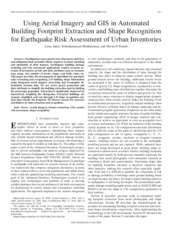 (PDF) Using Aerial Imagery and GIS in Automated Building Footprint Extraction and Shape ...