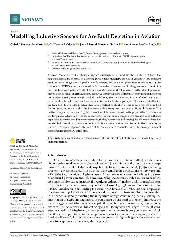 (PDF) Modelling Inductive Sensors for Arc Fault Detection in Aviation
