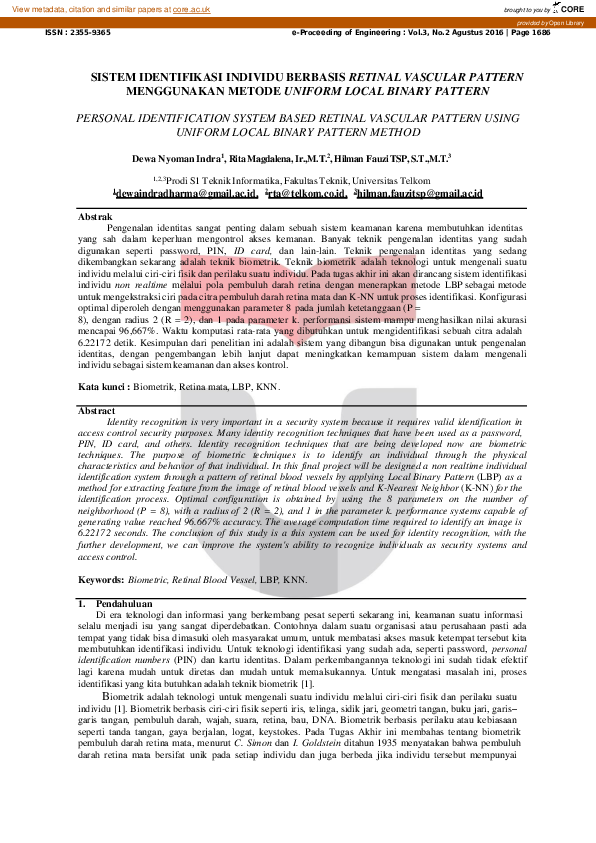 (PDF) Sistem Identifikasi Individu Berbasis Retinal Vascular Pattern Menggunakan Metode Uniform ...