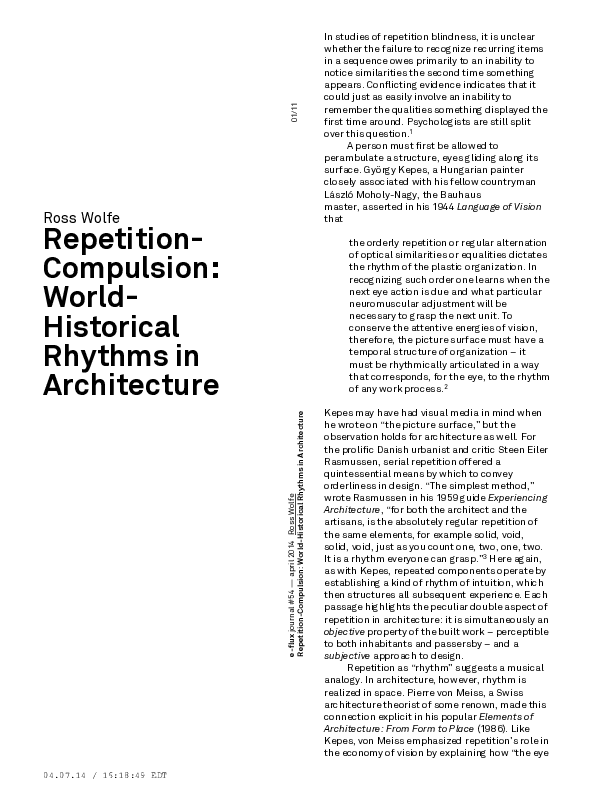 (PDF) Repetition-Compulsion: World-Historical Rhythms in Architecture ...