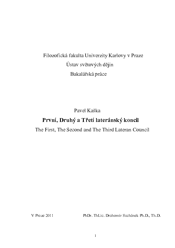 (PDF) The First, The Second and The Third Lateran Council