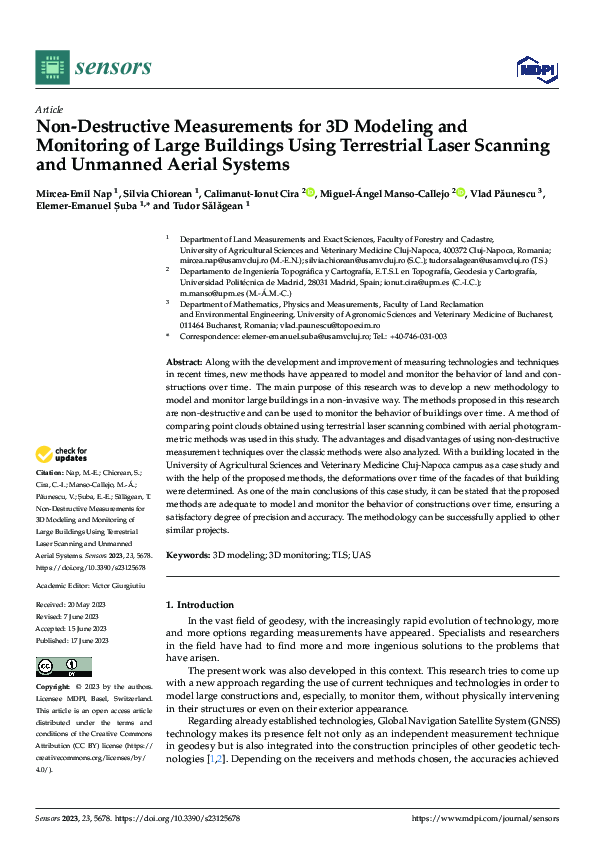 (PDF) Non-Destructive Measurements for 3D Modeling and Monitoring of ...