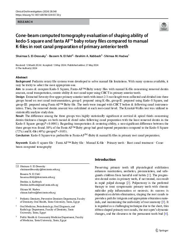 (PDF) Cone-beam computed tomography evaluation of shaping ability of ...