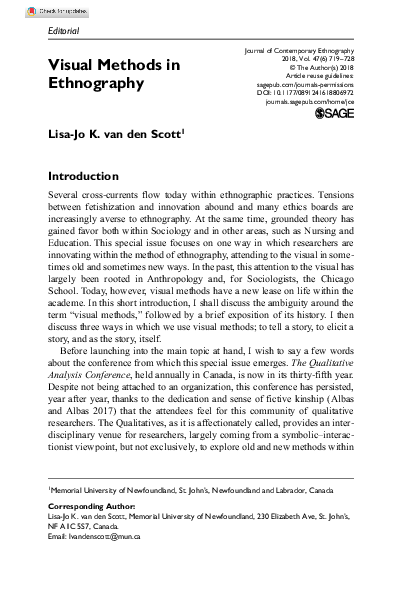 (PDF) Visual Methods in Ethnography