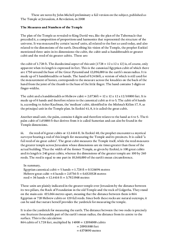 (PDF) The Measures and Numbers of the Temple