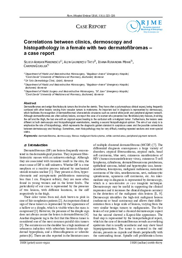 (PDF) Correlations between clinics, dermoscopy and histopathology in a ...