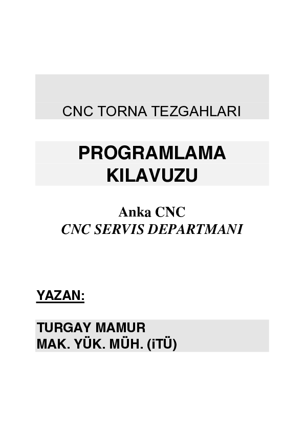 (PDF) Cnc Torna programlama kilavuzu CNC Lathe Programming