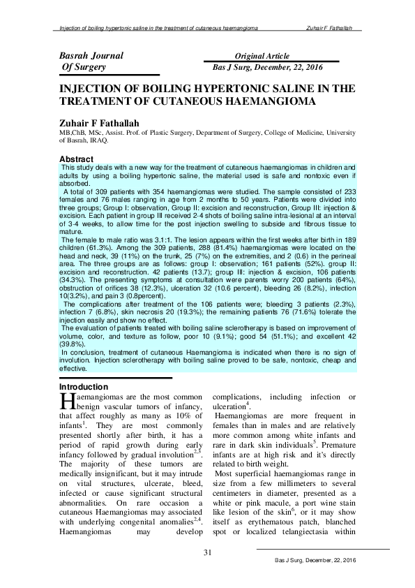 (PDF) Injection of Boiling Hypertonic Saline in the Treatment of ...