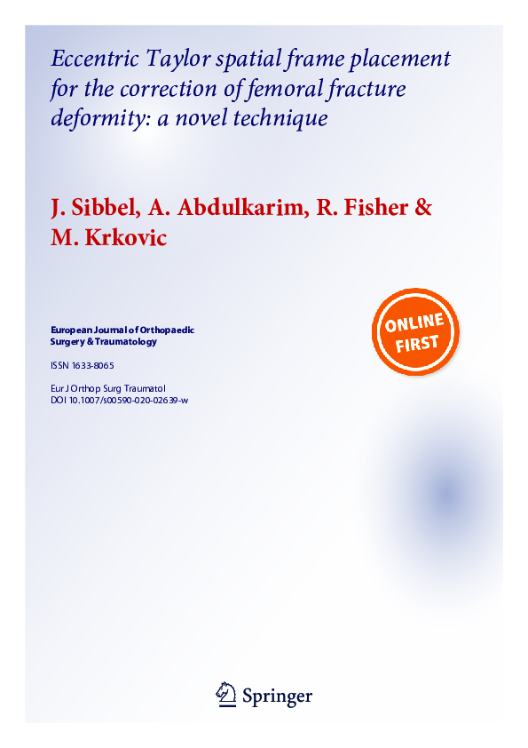 (PDF) Eccentric Taylor spatial frame placement for the correction of ...