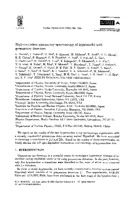 (PDF) High-resolution gamma-ray spectroscopy of hypernuclei with ...