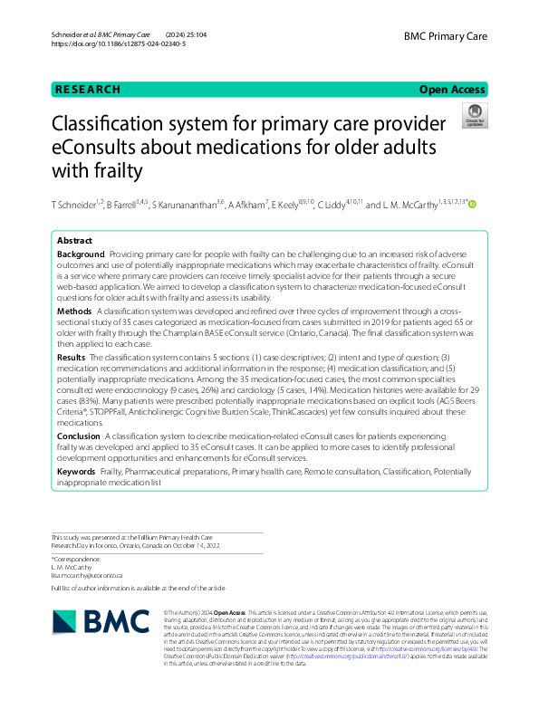 (PDF) Classification system for primary care provider eConsults about ...