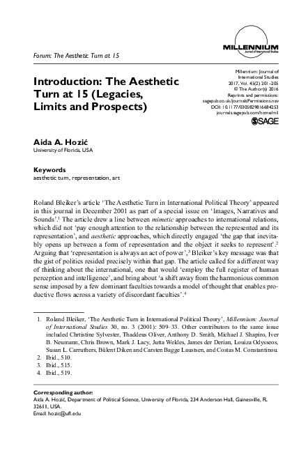 (PDF) Introduction: The Aesthetic Turn at 15 (Legacies, Limits and ...