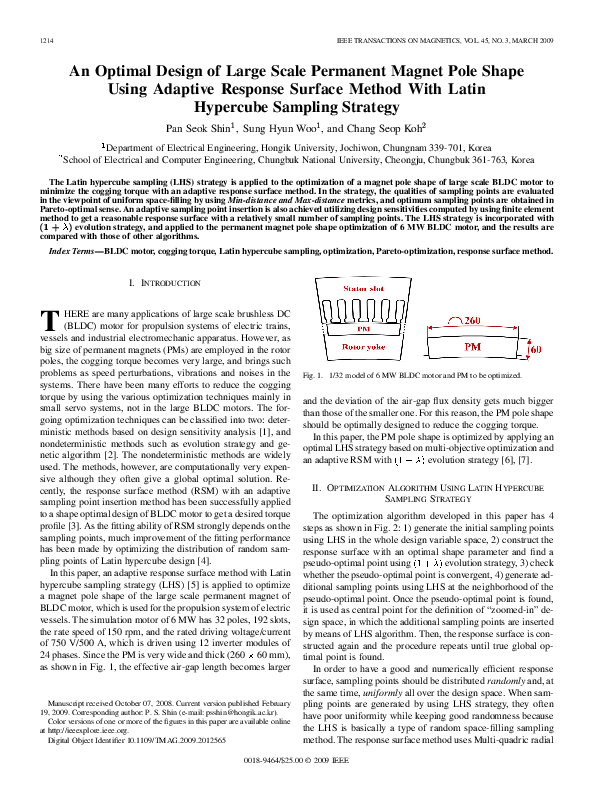 (PDF) An Optimal Design of Large Scale Permanent Magnet Pole Shape Using Adaptive Response ...