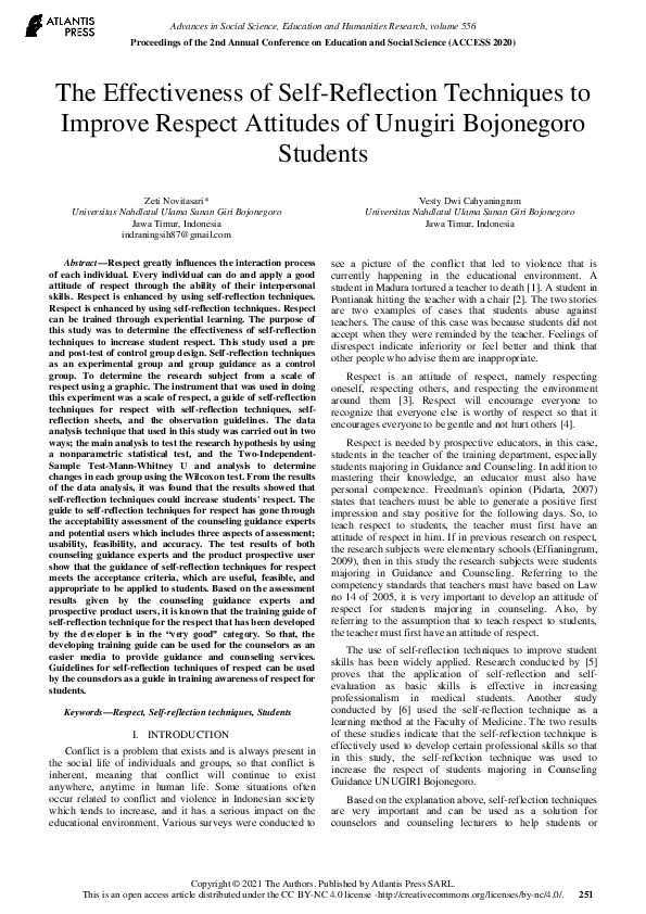 (PDF) The Effectiveness of Self-Reflection Techniques to Improve ...