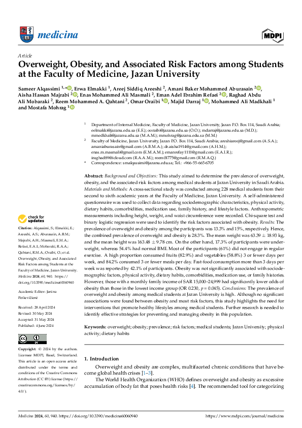 (PDF) Overweight, Obesity, and Associated Risk Factors among Students ...