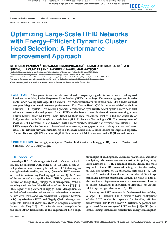 (PDF) Optimizing Large-Scale RFID Networks with Energy–Efficient Dynamic Cluster Head Selection ...