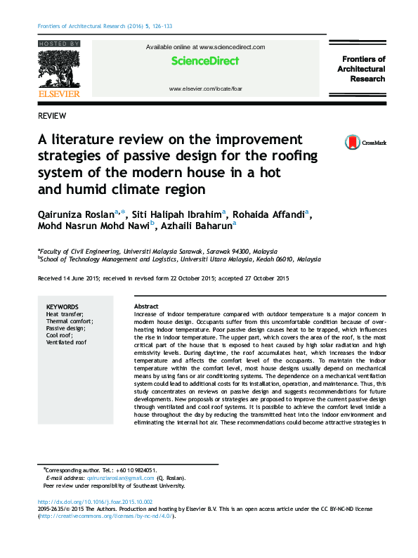 (PDF) A literature review on the improvement strategies of passive ...