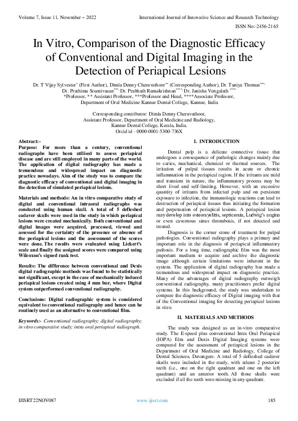 (PDF) In Vitro, Comparison of the Diagnostic Efficacy of Conventional ...