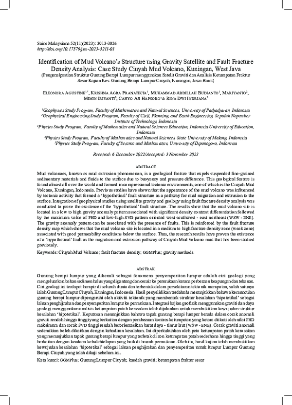 (PDF) Identification of Mud Volcano’s Structure using Gravity Satellite ...