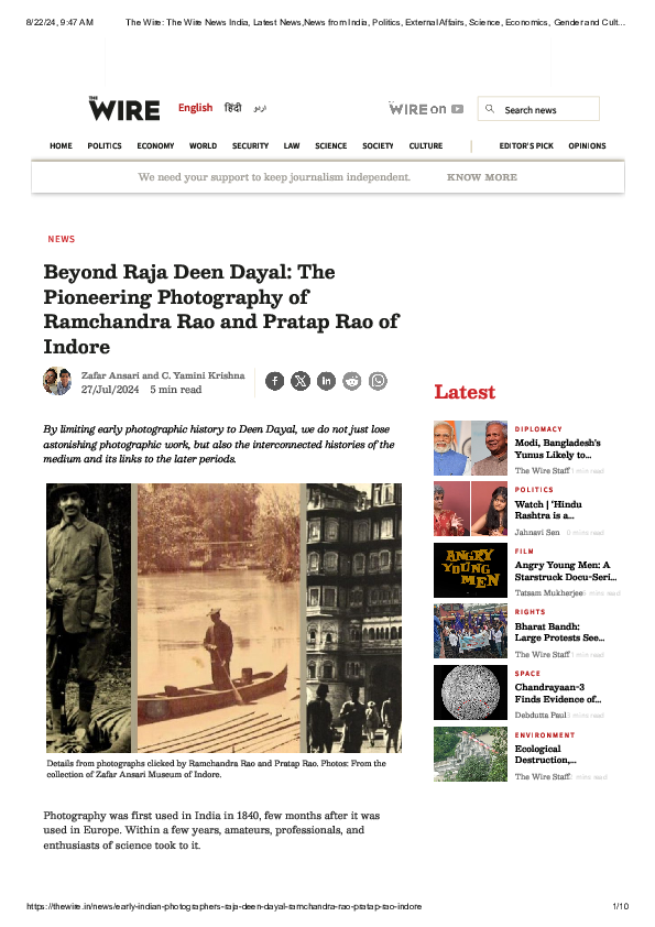 (PDF) Beyond Raja Deen Dayal: The Pioneering Photography of Ramchandra ...