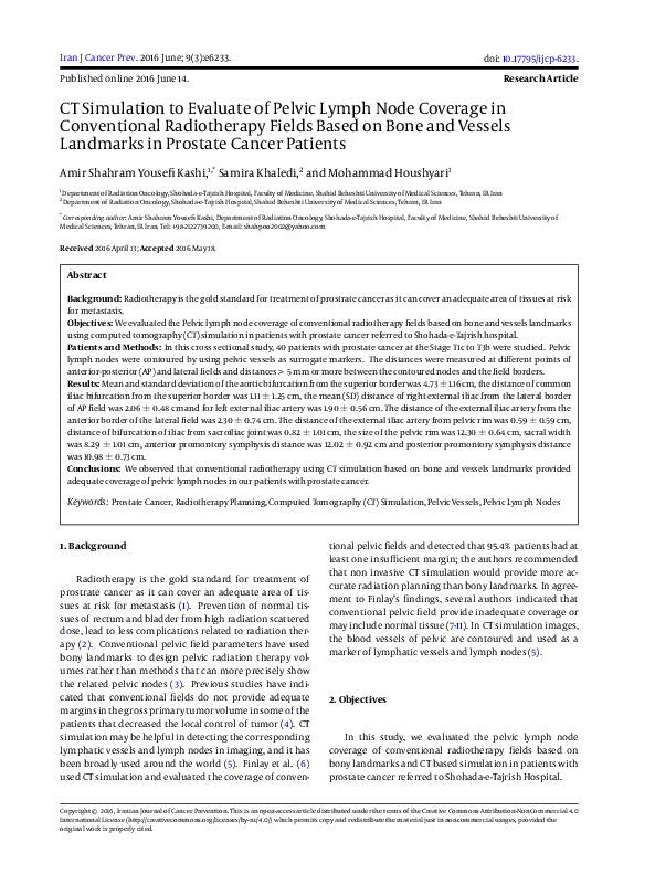 (PDF) CT Simulation to Evaluate of Pelvic Lymph Node Coverage in ...