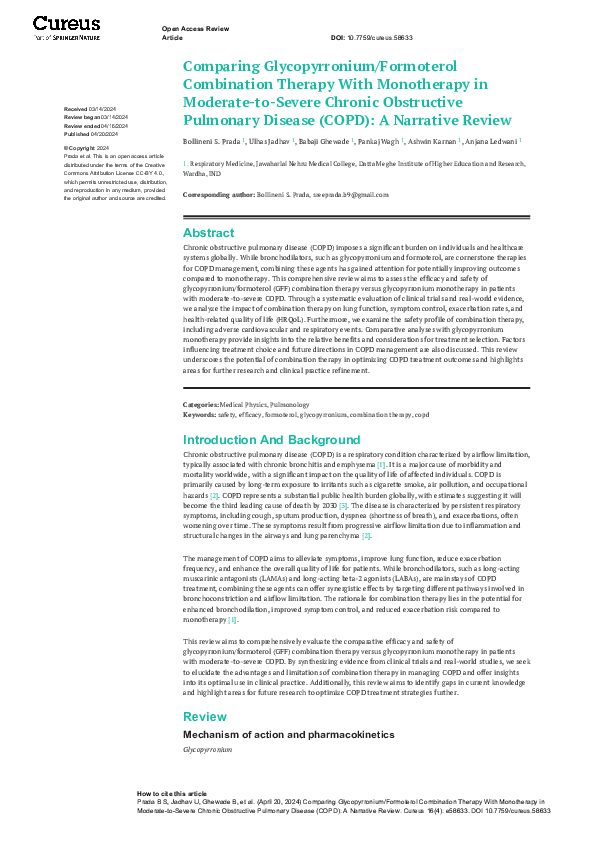 (PDF) Comparing Glycopyrronium/Formoterol Combination Therapy With Monotherapy in Moderate-to ...