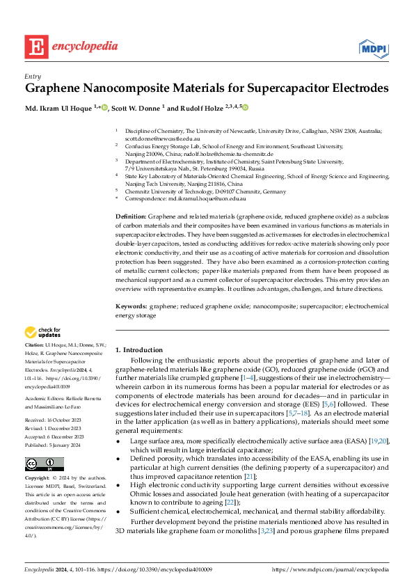 (PDF) Graphene Nanocomposite Materials for Supercapacitor Electrodes