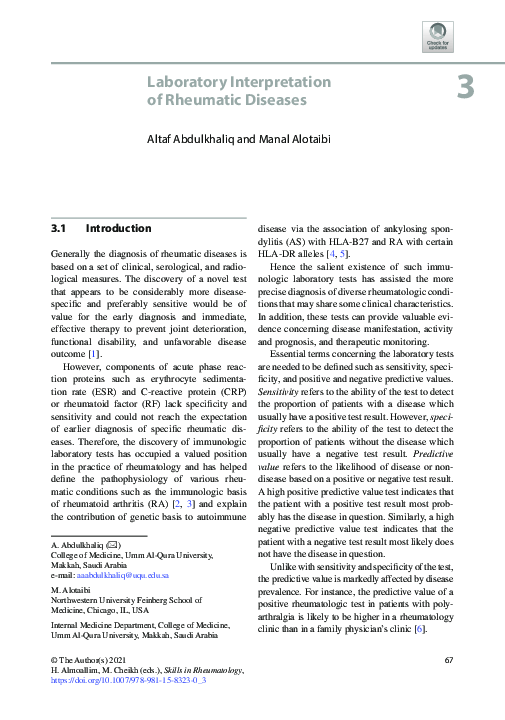 (PDF) Interpreting Labs for Rheumatic Diseases