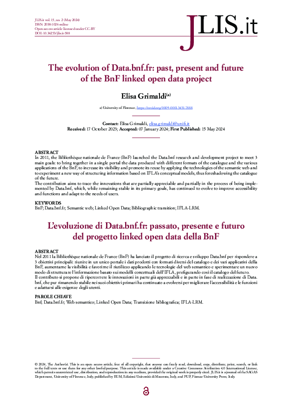 (PDF) The evolution of Data.bnf.fr: past, present and future of the BnF ...