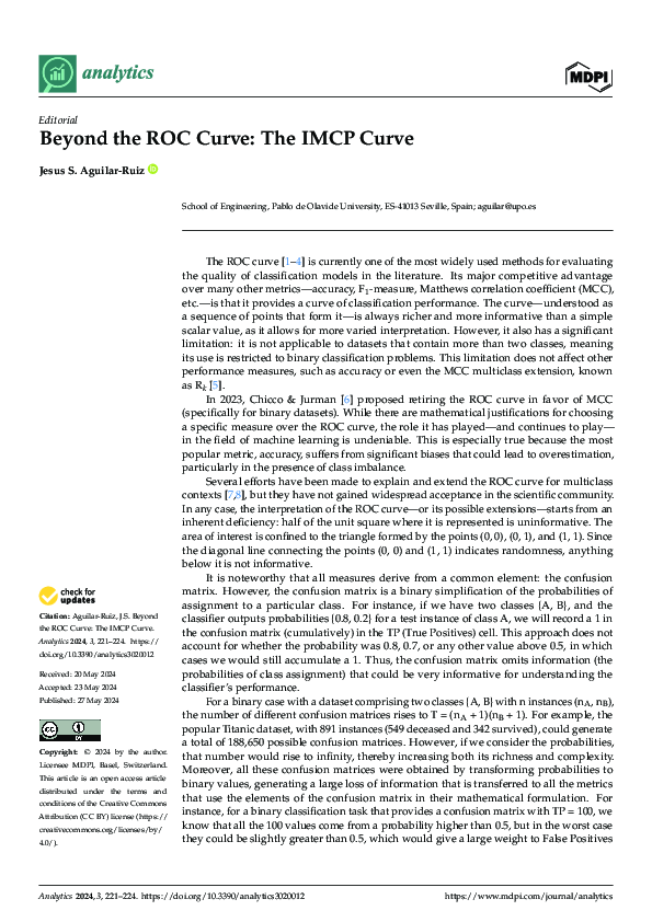 (PDF) Beyond the ROC Curve: The IMCP Curve