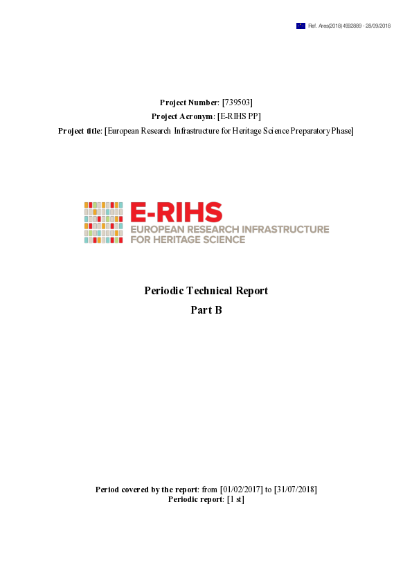 (PDF) E-RIHS PP 1st Periodic Technical report (from 01/02/2017 to 31/07/2018)