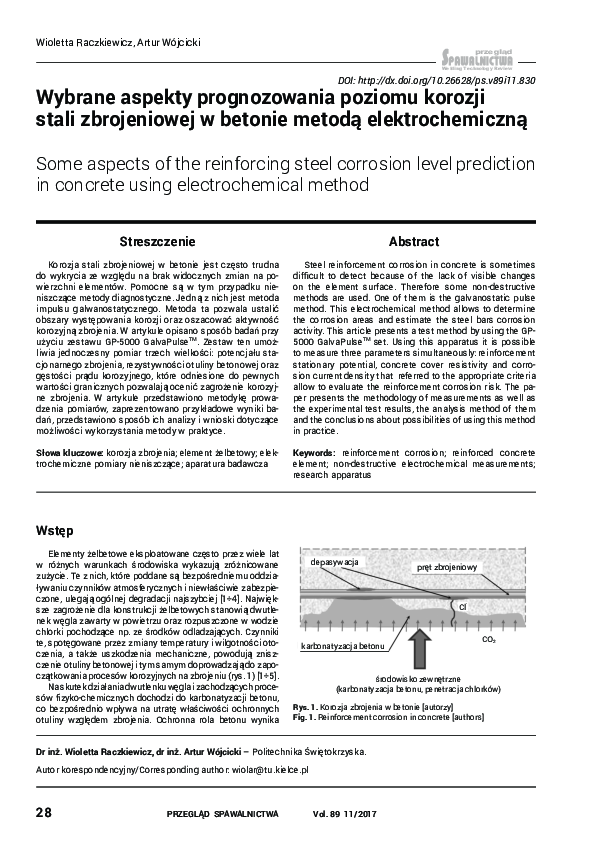 (PDF) Some aspects of the reinforcing steel corrosion level prediction in concrete using ...