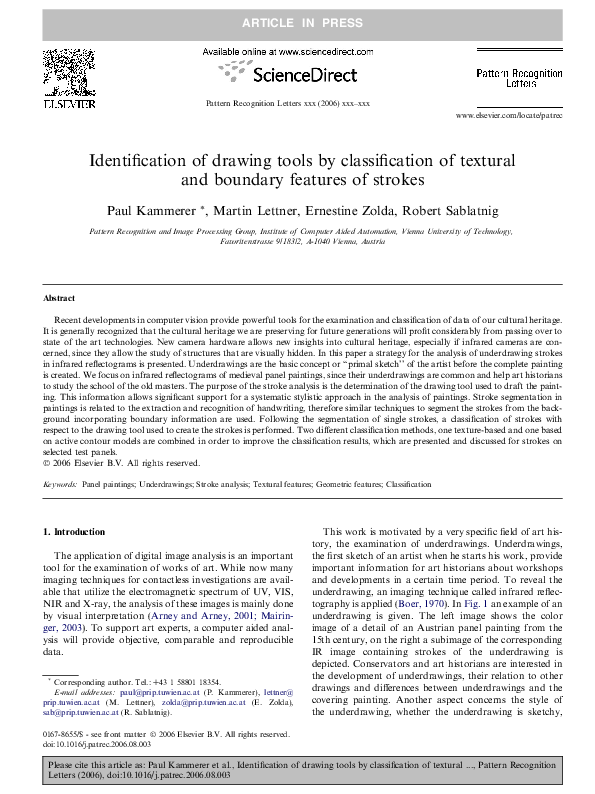 (PDF) Identification of drawing tools by classification of textural and ...