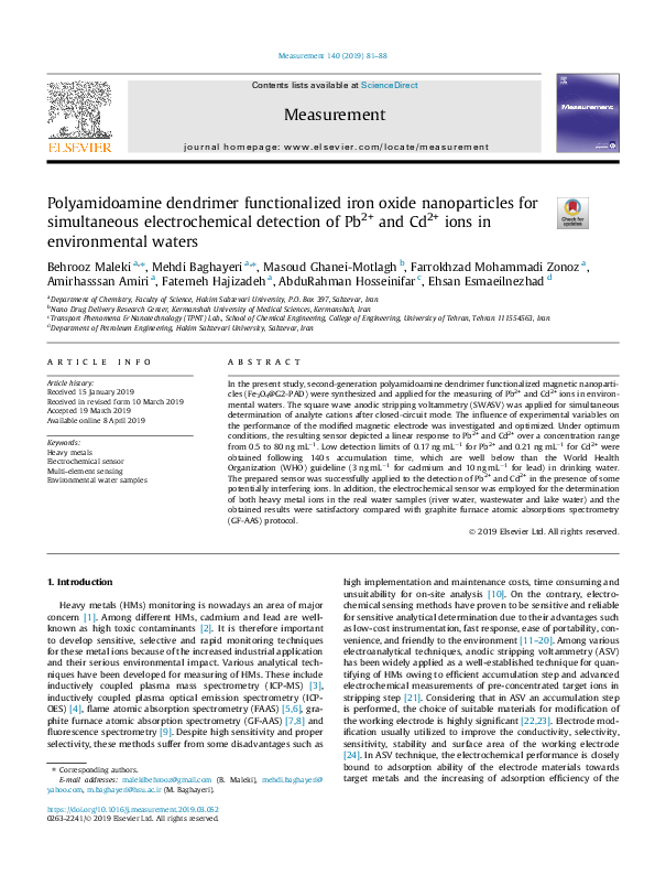 (PDF) Polyamidoamine dendrimer functionalized iron oxide nanoparticles for simultaneous ...