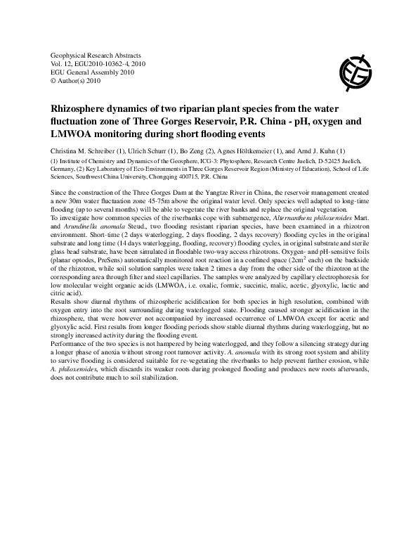 (PDF) Rhizosphere dynamics of two riparian plant species from the water ...