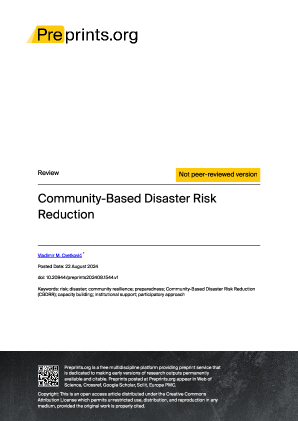 (PDF) Community-Based Disaster Risk Reduction