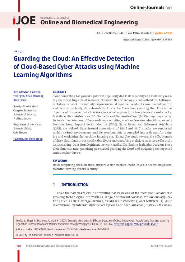 (PDF) Guarding the Cloud: An Effective Detection of Cloud-Based Cyber Attacks using Machine ...