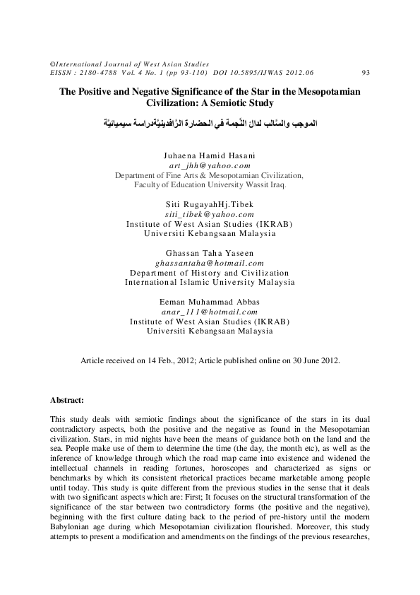 (PDF) The positive and negative significance of the star in the ...